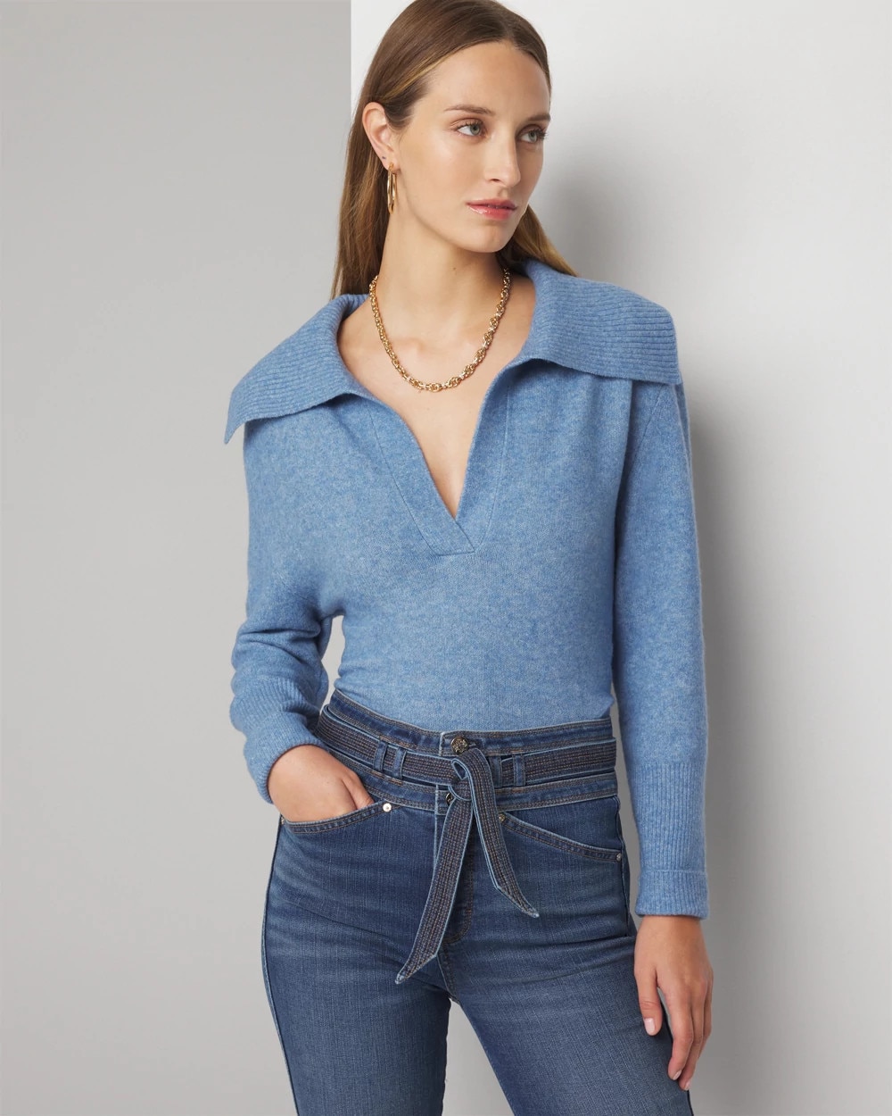 Wide Collar Pullover Sweater | White House Black Market